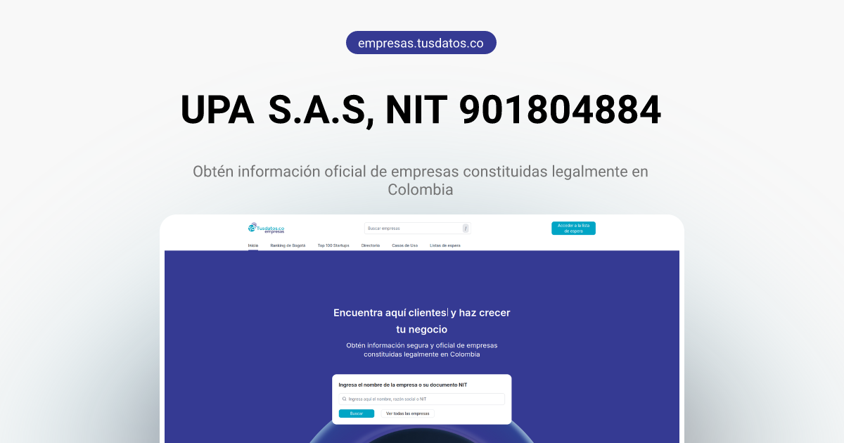 UPA S.A.S | 901804884 | Tusdatos Empresas